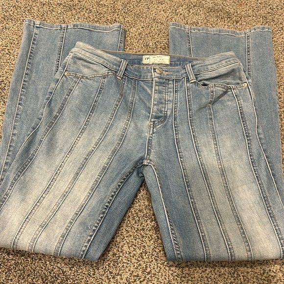 Free People | Jeans | Free People So Many Seams Buttonfly Flare Jeans ...